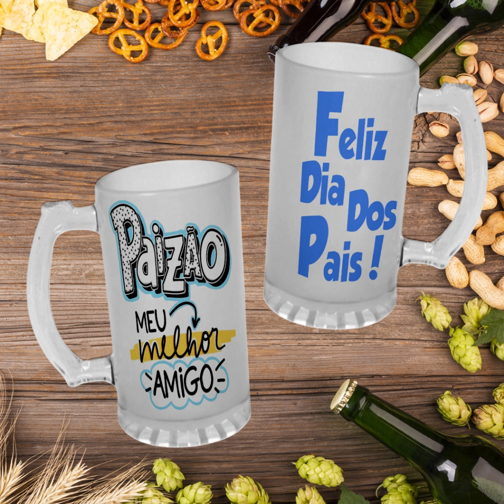 CANECA DE CHOPP 475ML FELIZ DIA DOS PAIS PAIZÃO MEU MELHOR AMIGO R7309 ...