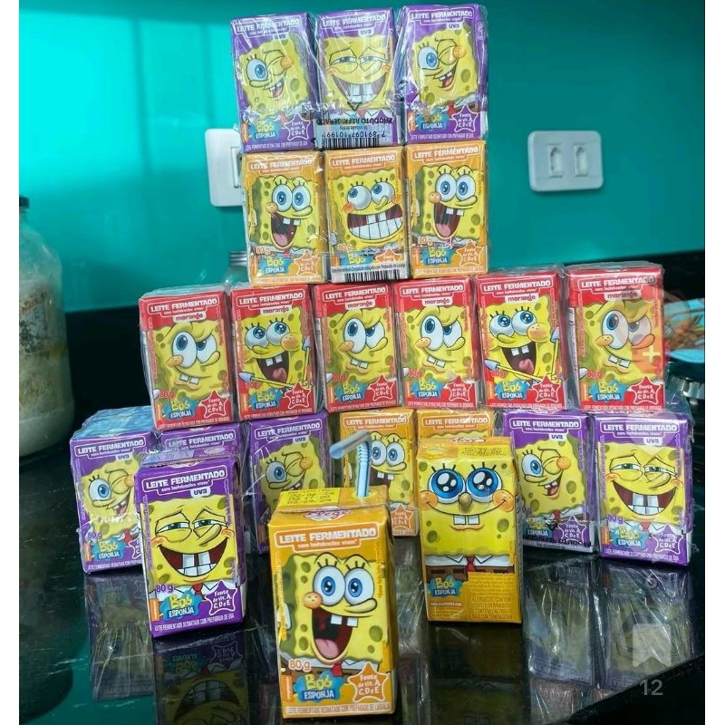 Kit com 18 unidades de Leite fermentado 80g Bob Esponja kids infantil ...