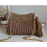 Bolsa Transversal de Crochê Fio de malha | Shopee Brasil