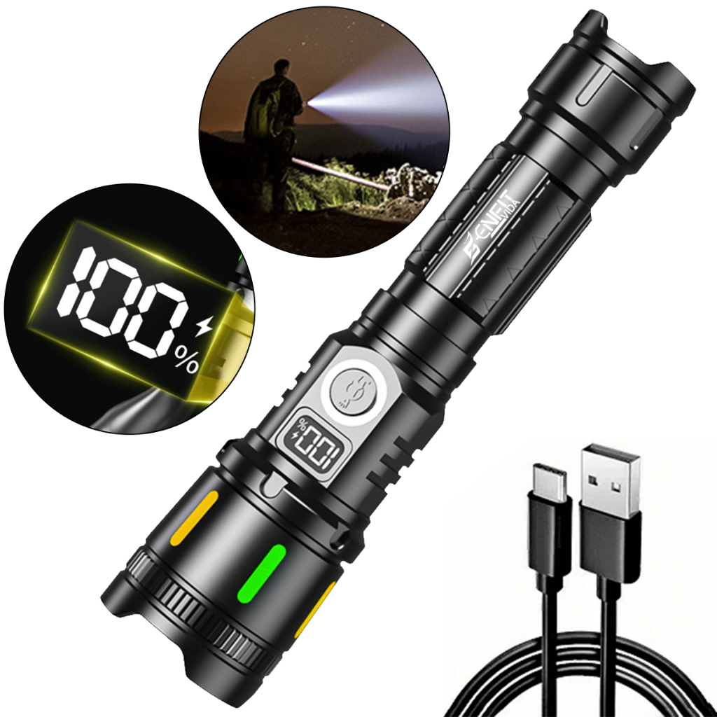 Lanterna Tática Militar Led Zoom Alto Luz Potente ENFIT VIDA 2KM 3600 ...