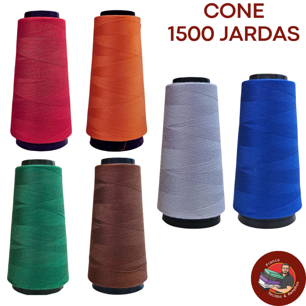 LINHA FIO 120 CONE 1500 JARDAS – 10 CORES ALTA QUALIDADE PARA COSTURA | Shopee Brasil