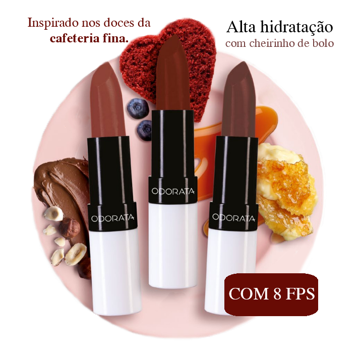 Odorata Batom Minha Make Sweet Cremoso com FPS 8 - 3,8g | Shopee Brasil