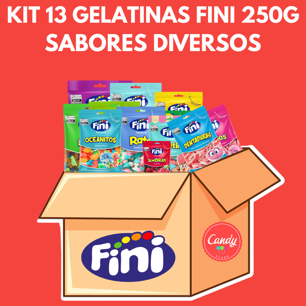 Kit 13 Balas Gelatina Fini 250g – SABORES DIVERSOS | Shopee Brasil