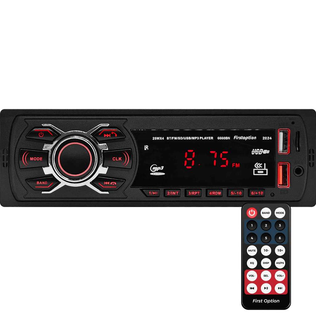 Rádio MP3 Player Som Automotivo 1 Din Universal First Option 6660BN ...