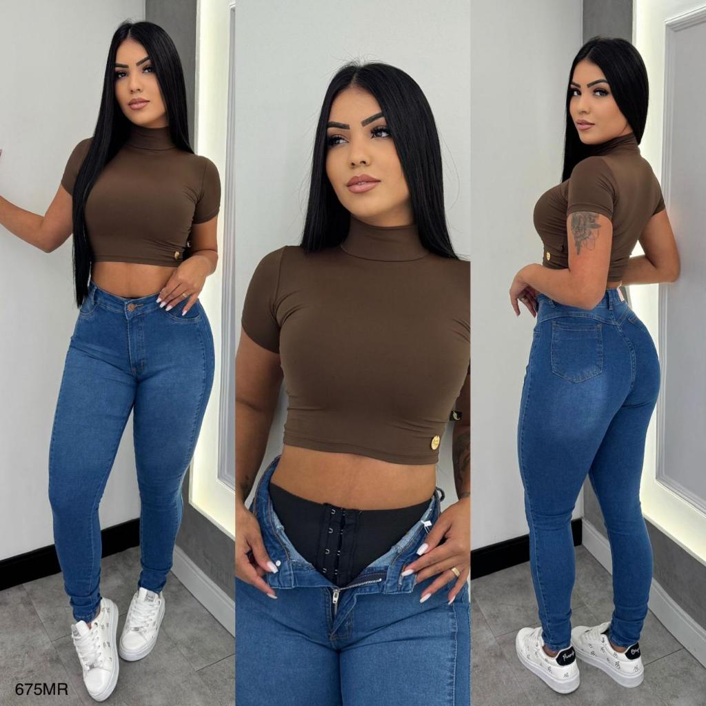 Calça skinny lipo com cinta modeladora pimenta doce original calça lisa ...