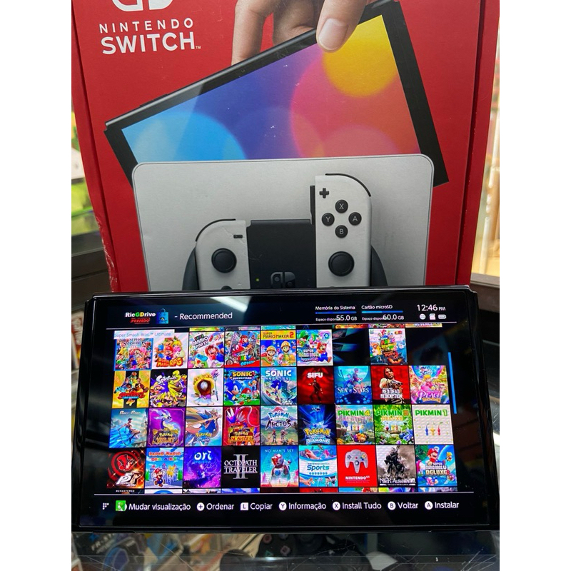Nintendo Switch OLED Desbloqueado com Tinfoil + Dual Boot | Novo ...