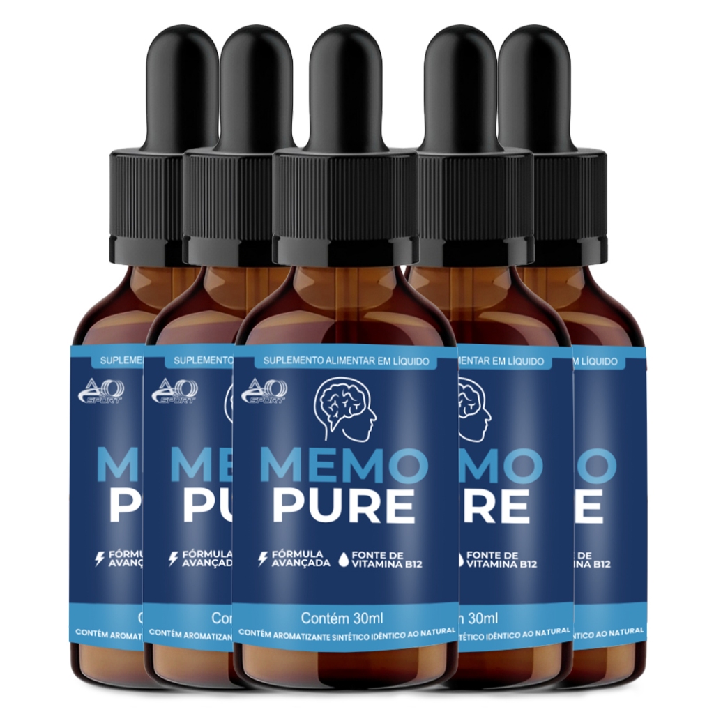 5x Memo Pure 30ml Origina Ação Rápida Loja Oficial Memopure Memória E ...
