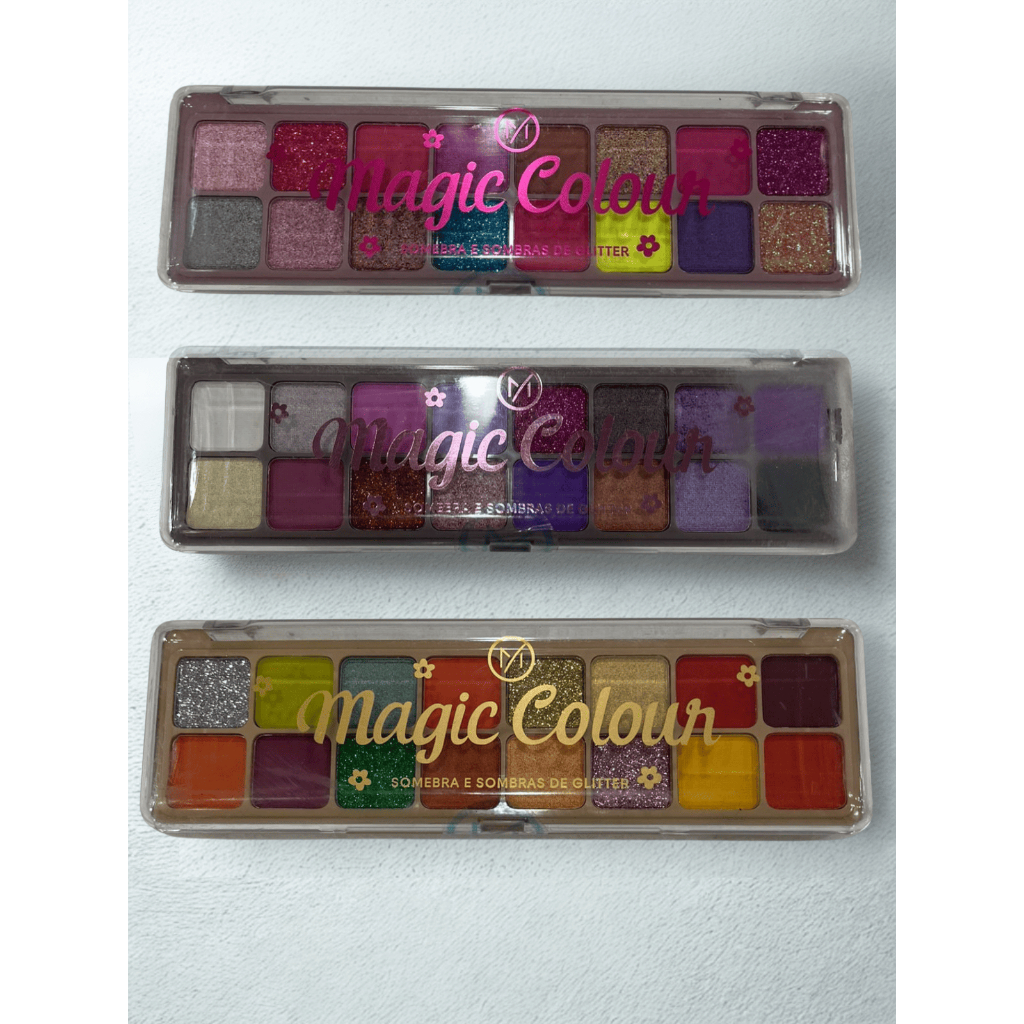 Paleta de Sombras e Glitter 14 Cores - Magic Colour | Shopee Brasil