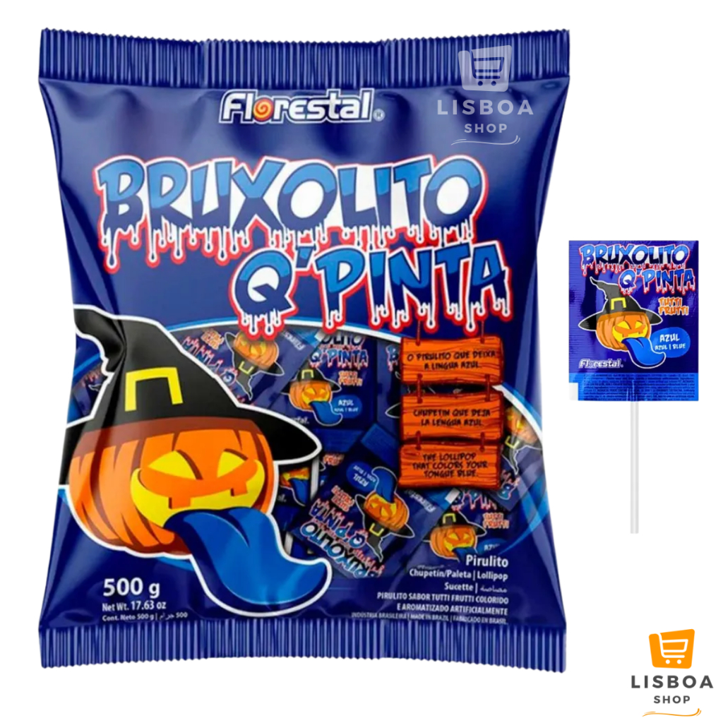 Pirulito Colorido Azul Pinta Lingua Pacote 500g c/50un - Arcor | Shopee ...