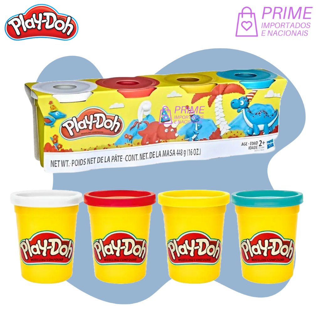 Kit massa Massinha De Modelar Play-doh Com 4 Cores Sortidas B5517 ...