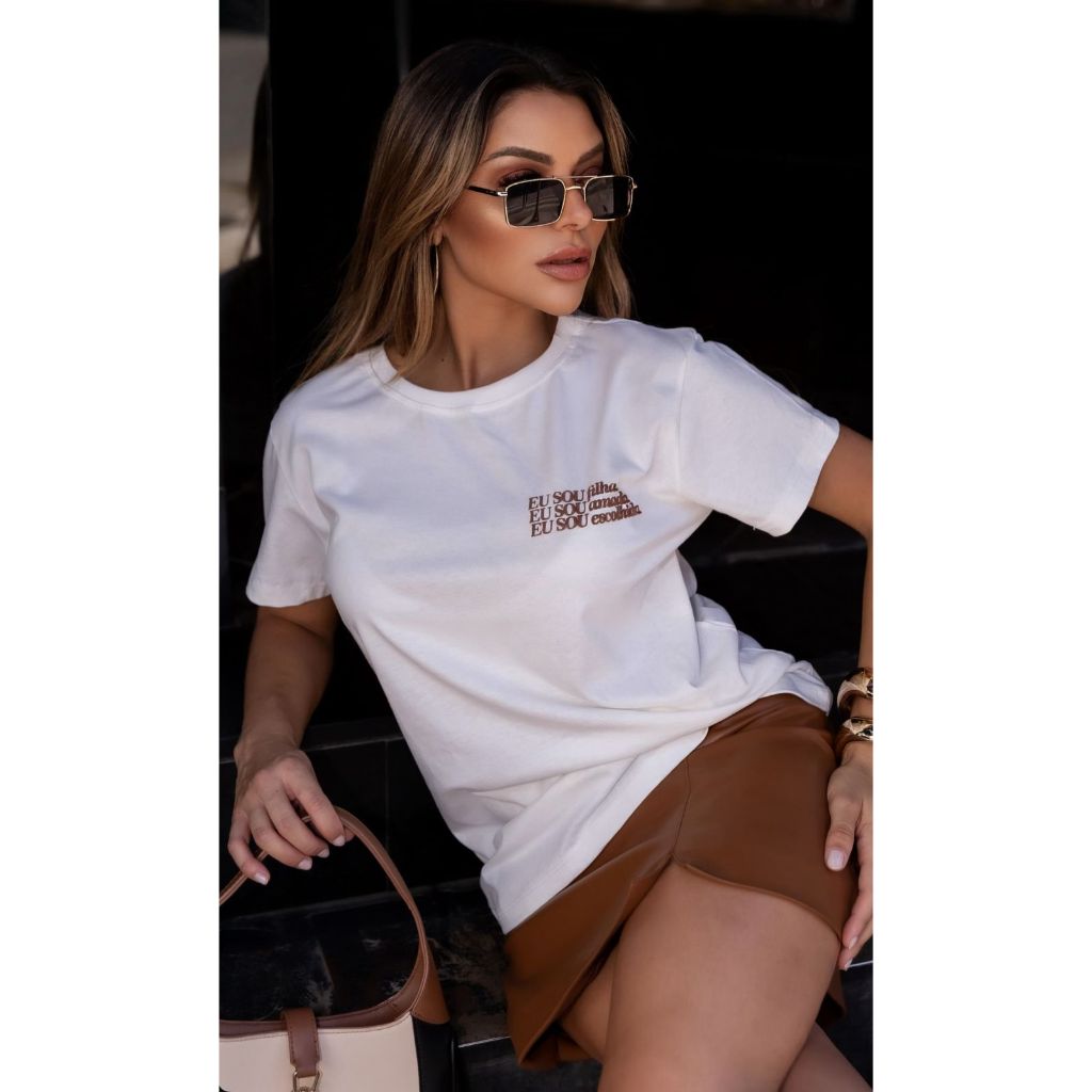 Blusa T Shirt Feminina Frases Evangélicas EU SOU AMADA camiseta | Shopee Brasil