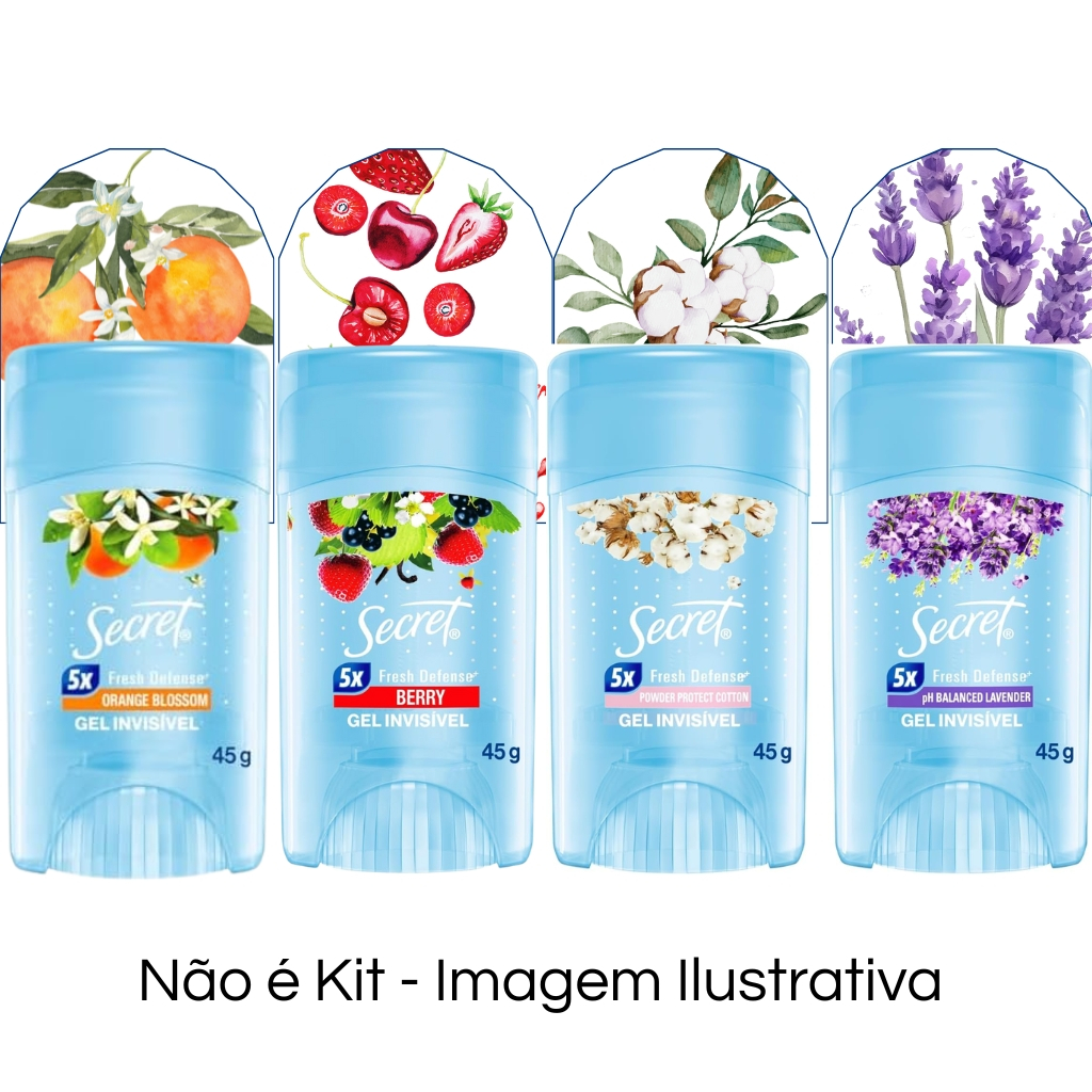 Desodorante Secret Fresh Defense Gel Invisível 45g – Proteção 5x Mais ...
