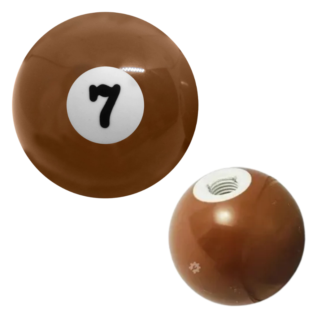 Bola 7 Câmbio Manopla Sinuca Bilhar Universal Original Marrom Alavanca ...