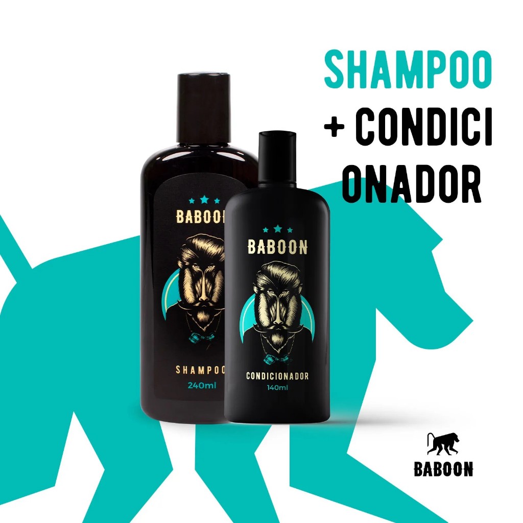 Kit Shampoo + Condicionador Baboon - Anti Caspa - Anti ressecamento ...