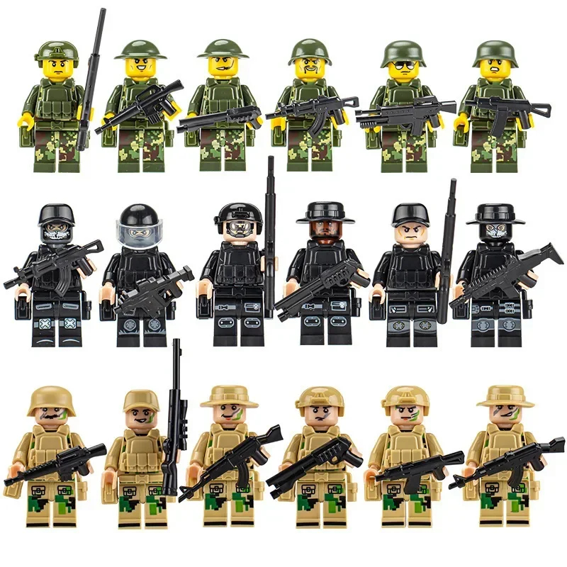 Kit 18 Mini Soldados Militares Compatíveis com LEGO – Exército Moderno ...