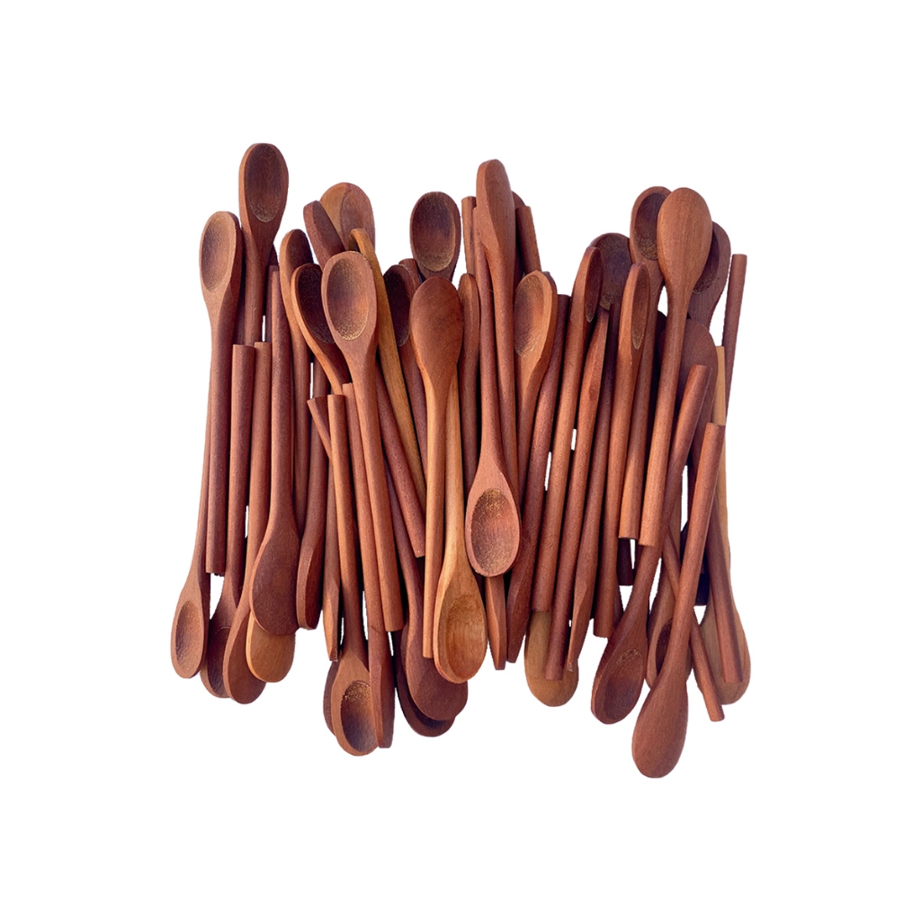Kit 6 á 24 Colheres para Pimenta 13cm de Pau Artesanal Pequena Doces ...