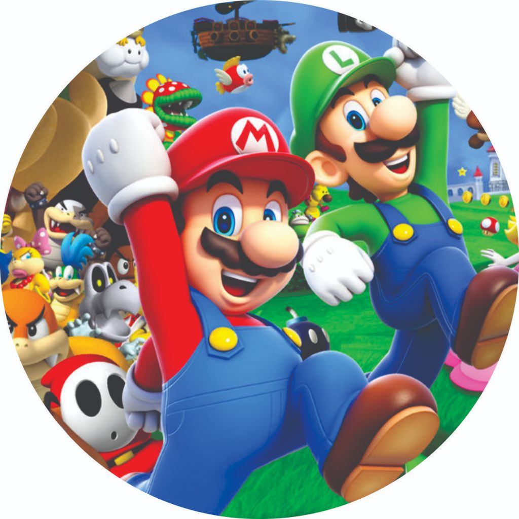 Painel Redondo Super Mario 1,50x1,50 em Tecido Sublimado | Shopee Brasil