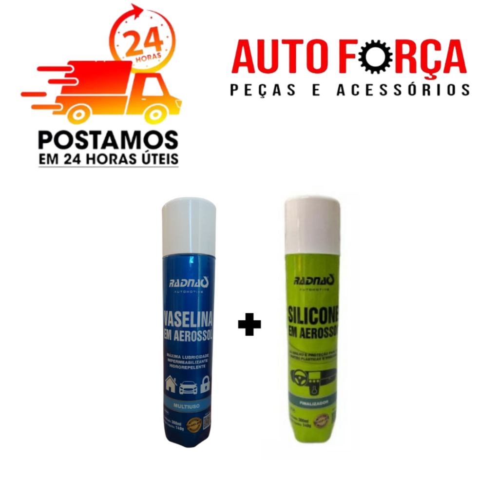 KIT COM VASELINA E SILICONE SPRAY EM AEROSOL RADNAQ 300ML | Shopee Brasil