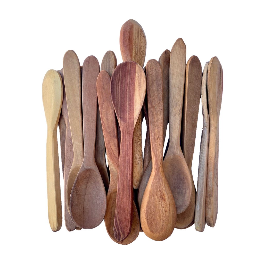 Kit 6 á 24 Colheres de Pau 28cm Madeira Reforçada Artesanal para ...