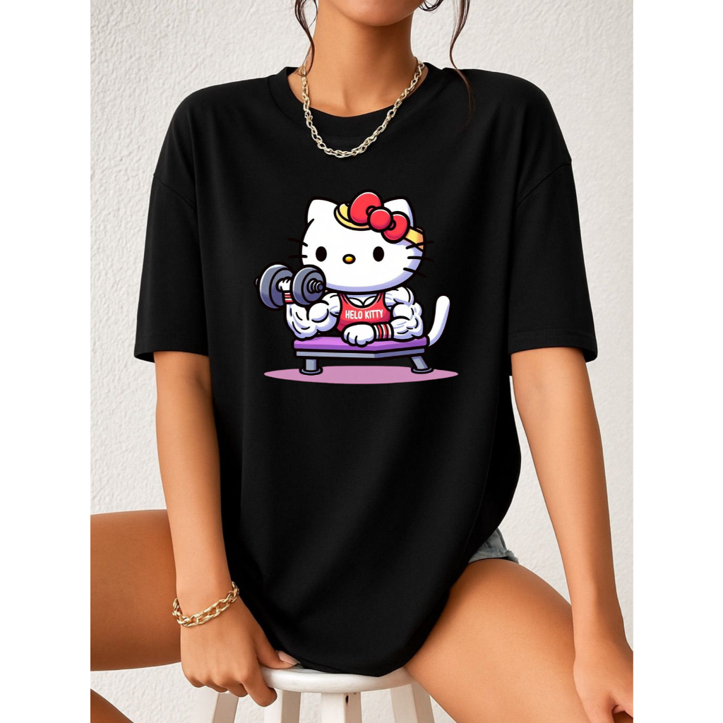 blusa camiseta Feminina hello kitty maromba de academia, blusa fitness ...