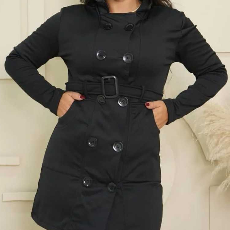 Sobretudo feminino Inverno Longo com Botão e Cinto Aposte na elegância ...
