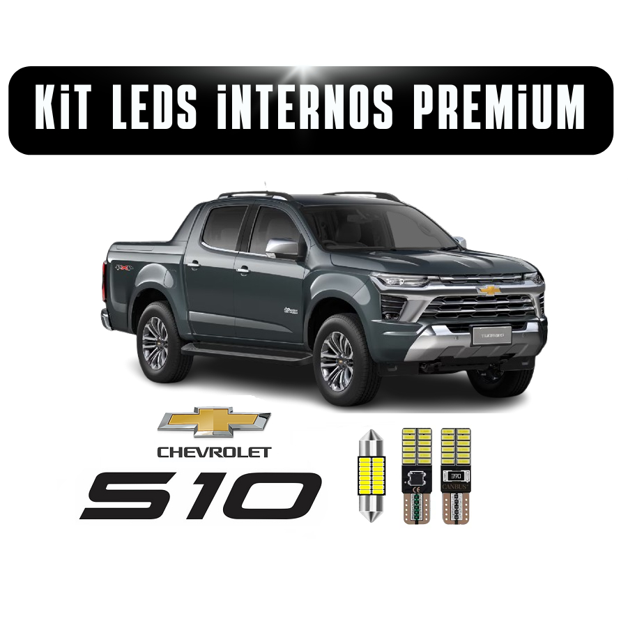 Kit Lampadas Led Premium Internas Anti Erro Chevrolet S10 S-10 2012 A ...