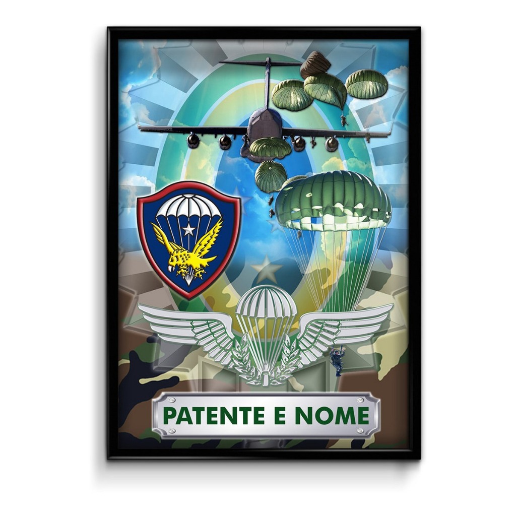 Quadro placa decorativa Exercito Paraquedista PQD personalizado ...