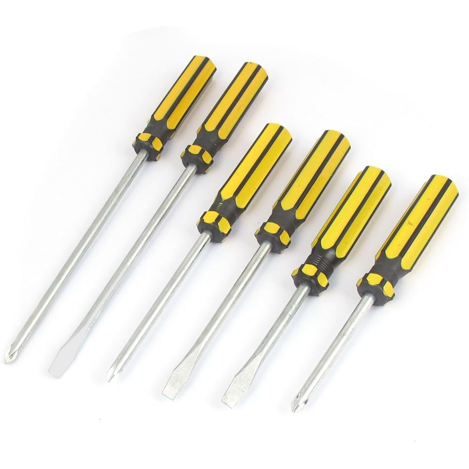 Kit 6 Chave de Fenda Philips 3, 4 e 6 Polegadas com Suporte | Shopee Brasil