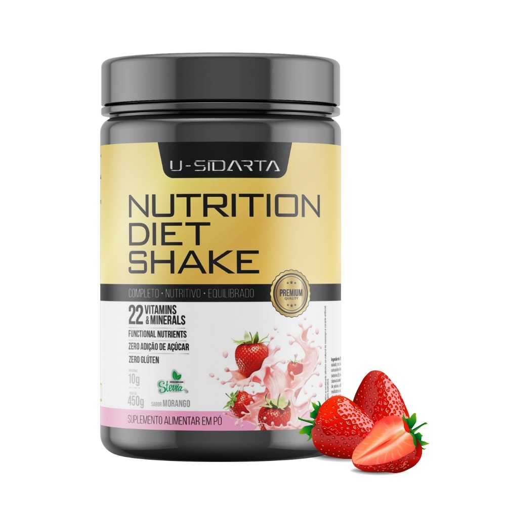 Shake de Morango com Whey Protein e 22 vitaminas e minerais - 450g ...