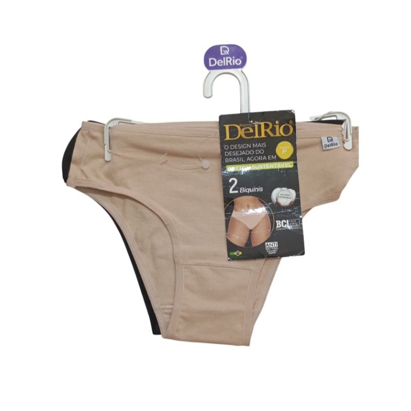 Kit 02 Calcinhas DelRio Coton Sustentável TM P | Shopee Brasil