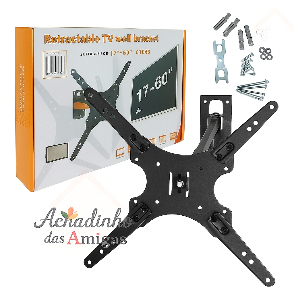 Suporte Tv Articulado De Parede Para Monitor De 17'' a 60'' até 30kg Tv ...