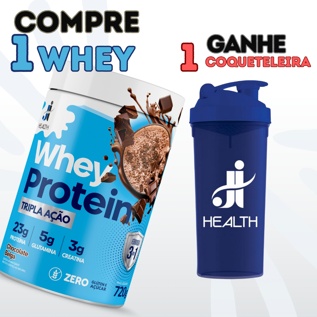 Melhor Whey Protein Health Whey 720g Tripla Ação Com Creatina ...