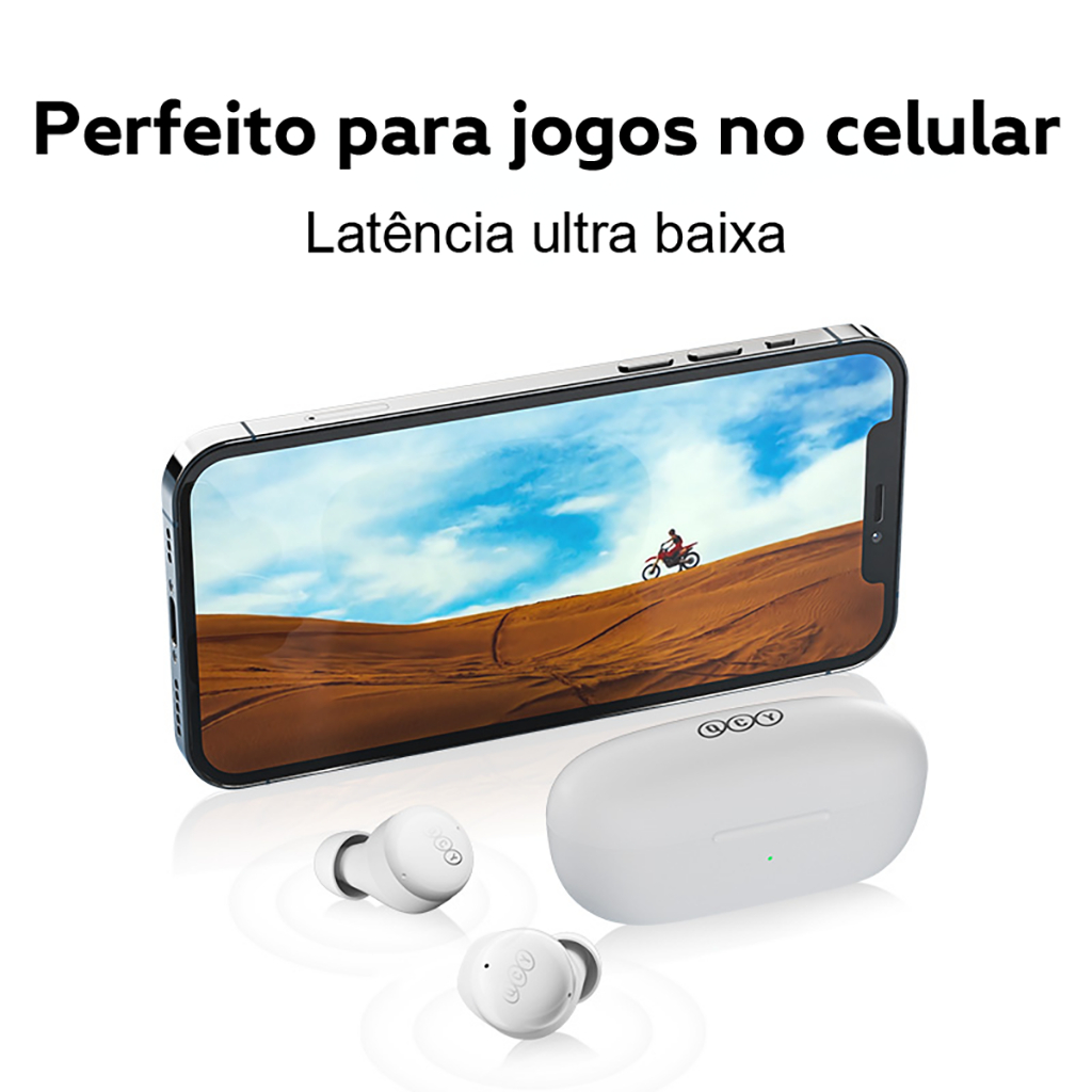 Fone de Ouvido QCY T17 Sem Fio Bluetooth 5.1 TWS Modo Game e Microfone ENC | Shopee Brasil