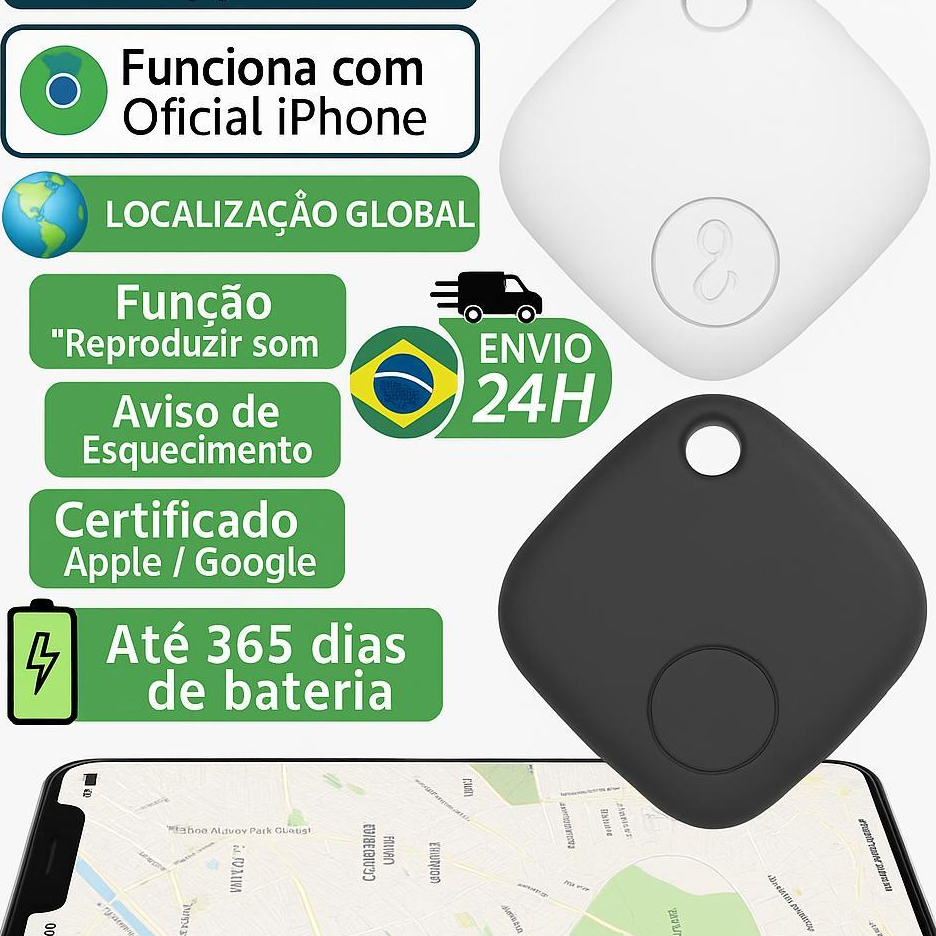 Rastreador Smart Tag Mini Localizador Certificado App Oficial Distância ...