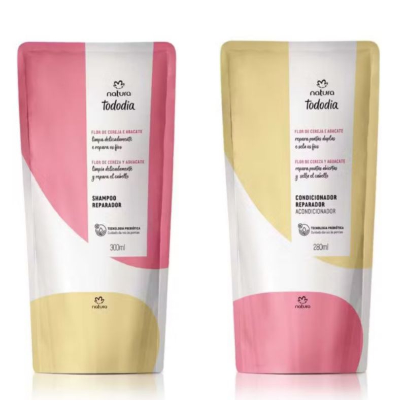 Refil shampoo 300ml e refil condicionador 280 ml Tododia Natura ...