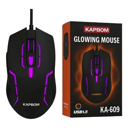 Mouse Gamer Led Colorido Ka-609 Kapbom Rgb 3200 Dpi 6 Botões Preto | Shopee Brasil