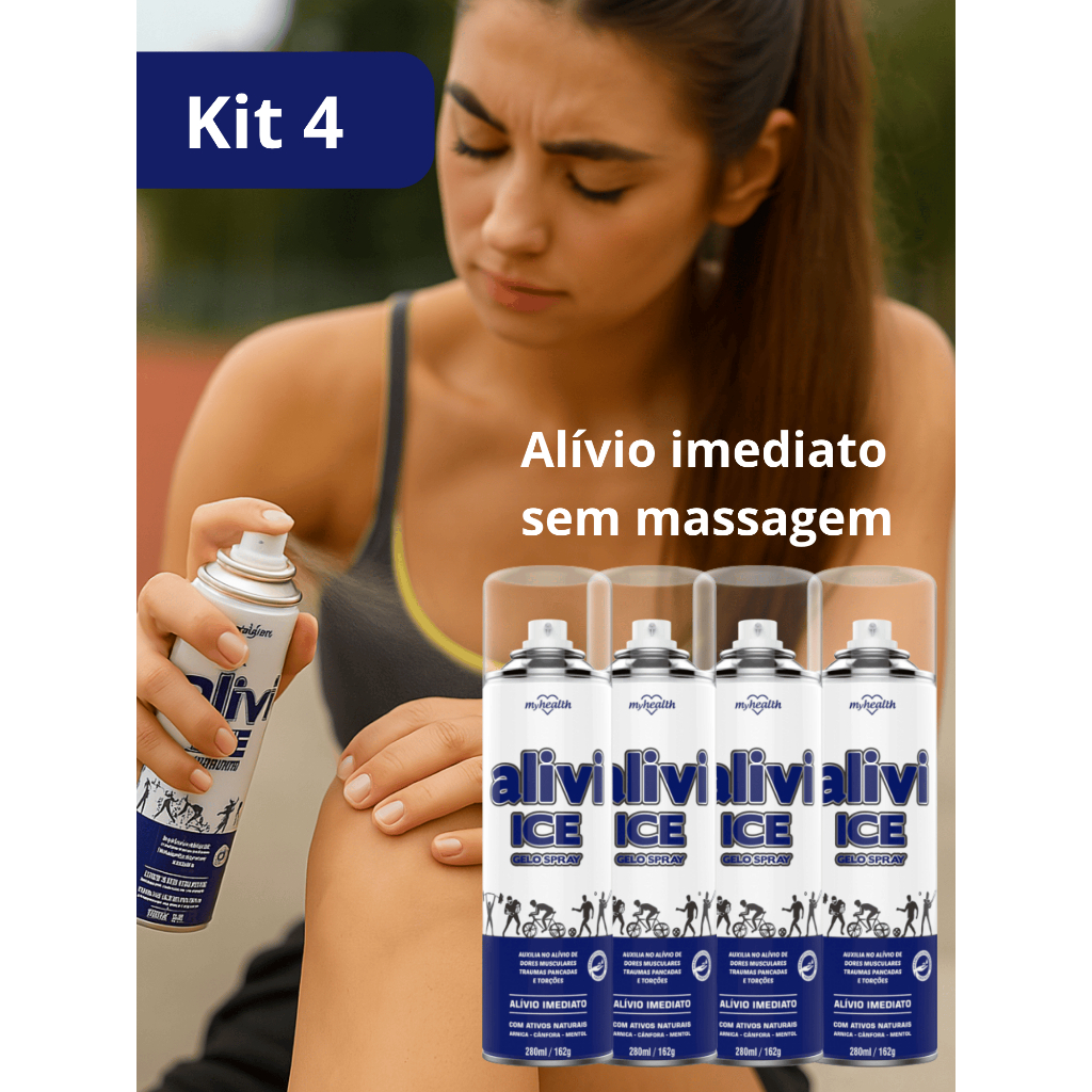 Kit 4 Gelo Spray Alivi Ice Alivio Dor Muscular My Health 280ml | Shopee ...