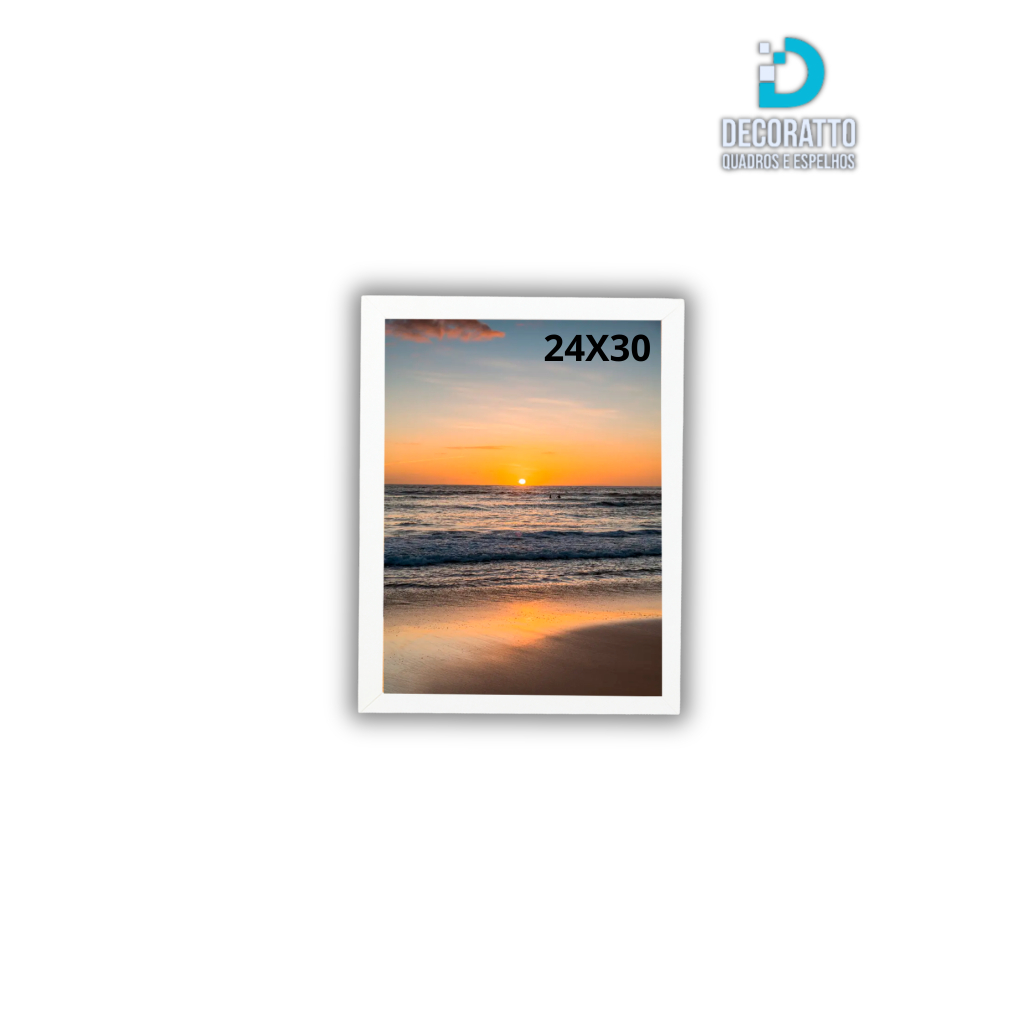 Porta Retrato 24X30 Moldura Preta ou Branca Com Vidro Para Foto ...