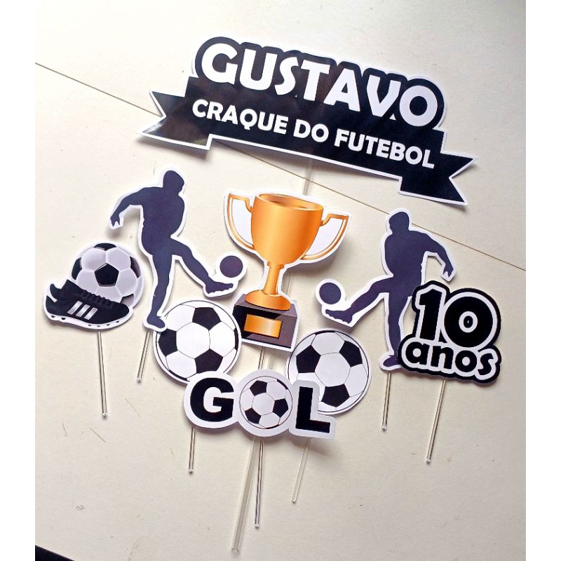 Topo de Bolo Futebol - Topper Personalizado Futebol | Shopee Brasil