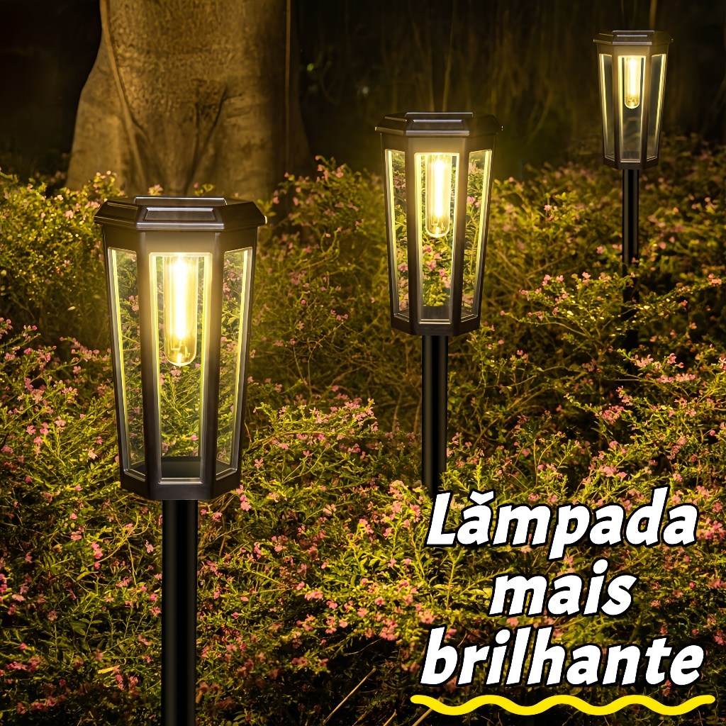 Lâmpada Decorativa Solar para Jardim Lâmpada de LED para Pátio À Prova ...