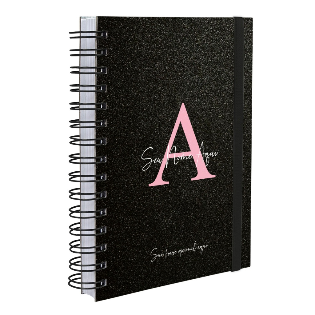 Agenda Plus 2026 Personalizada Moderna Letra Glitter Preto | Shopee Brasil