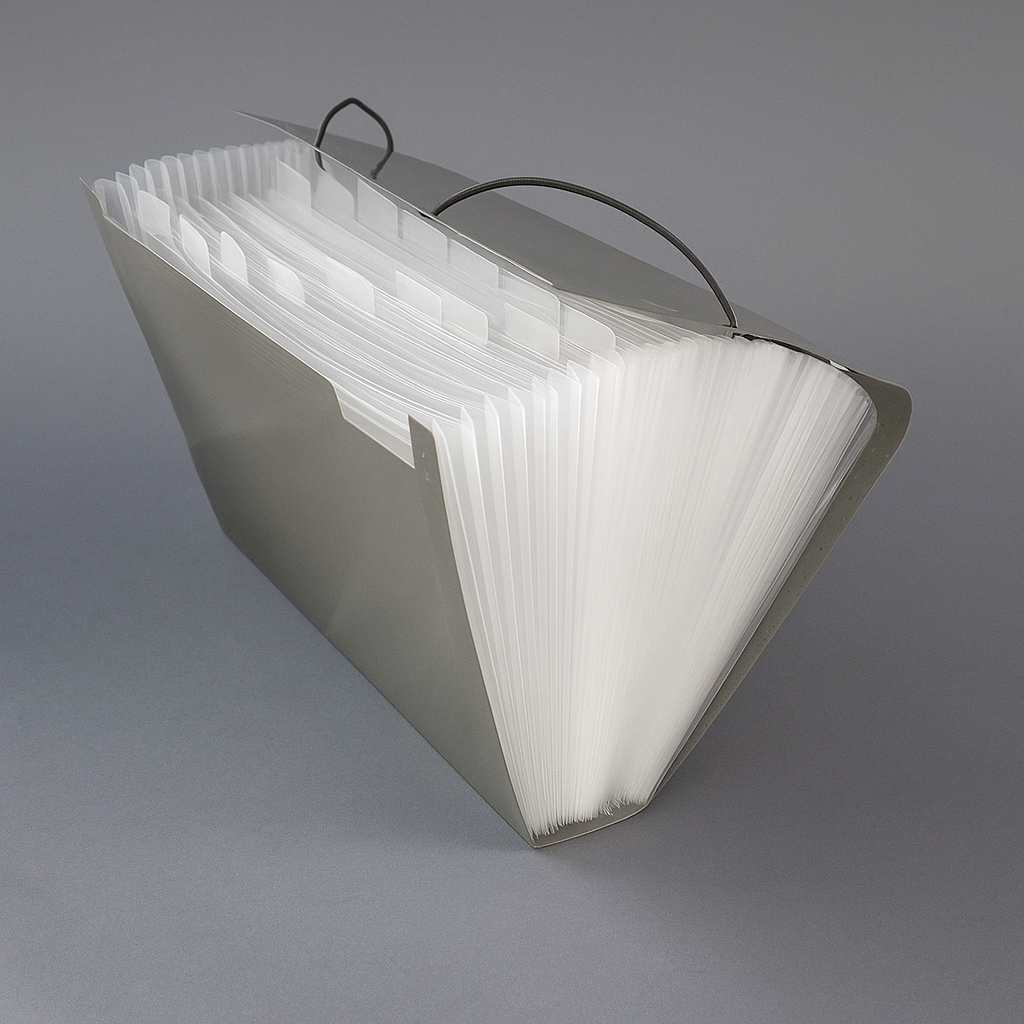 Pasta Sanfonada Pequena Cheque Plástico PP 14x26cm ACP 12 divisórias ...