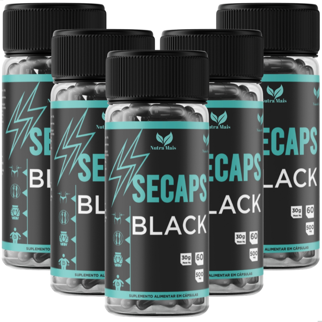 5 Secaps Black Original Suplemento Alimentar Natural | Shopee Brasil