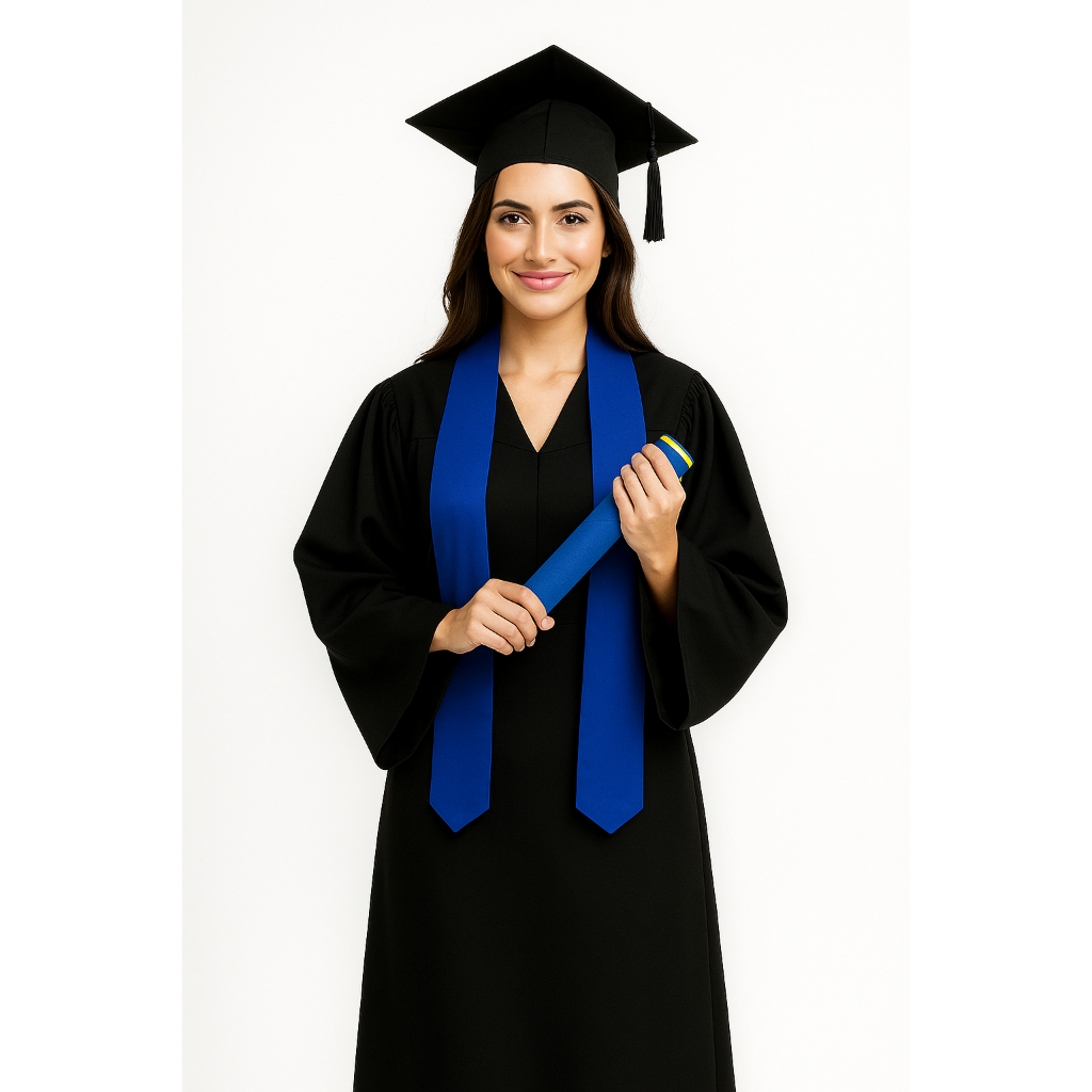 Beca Americana Para Formatura – Kit Completo Com Capelo, Faixa E Canudo ...