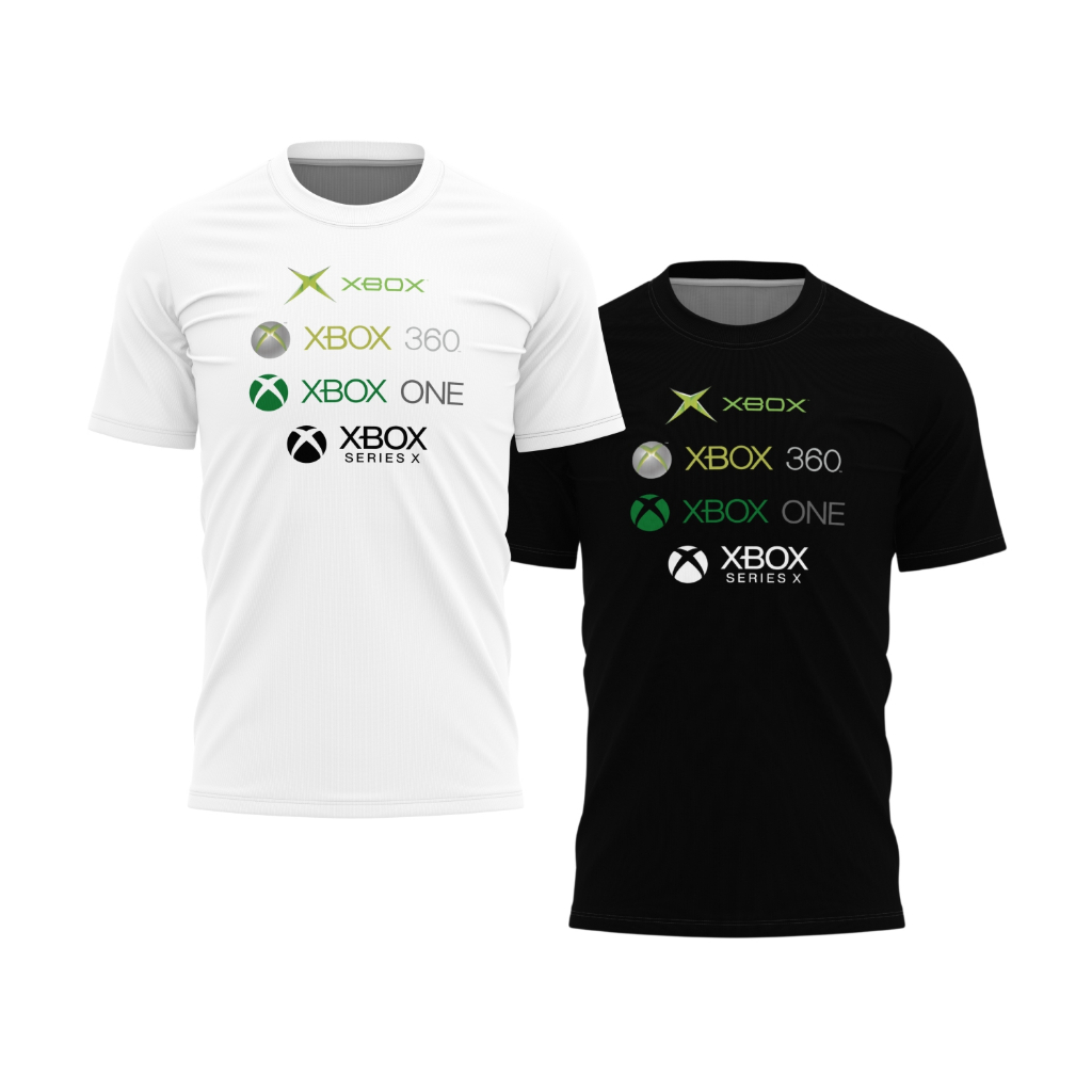 Camiseta Dry Fit Gamer XBOX Retrô Estampas Todas as Gerações Tecido ...