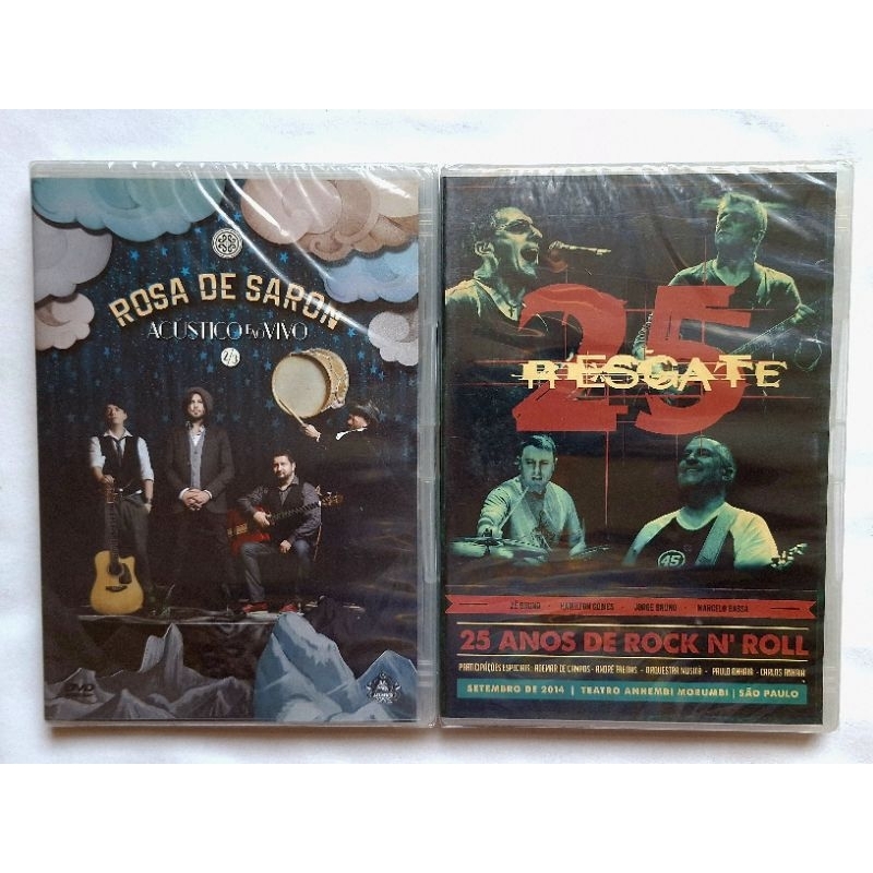dvd Rosa de saron acustico ao vivo + resgate 25 anos de rock roll | Shopee Brasil