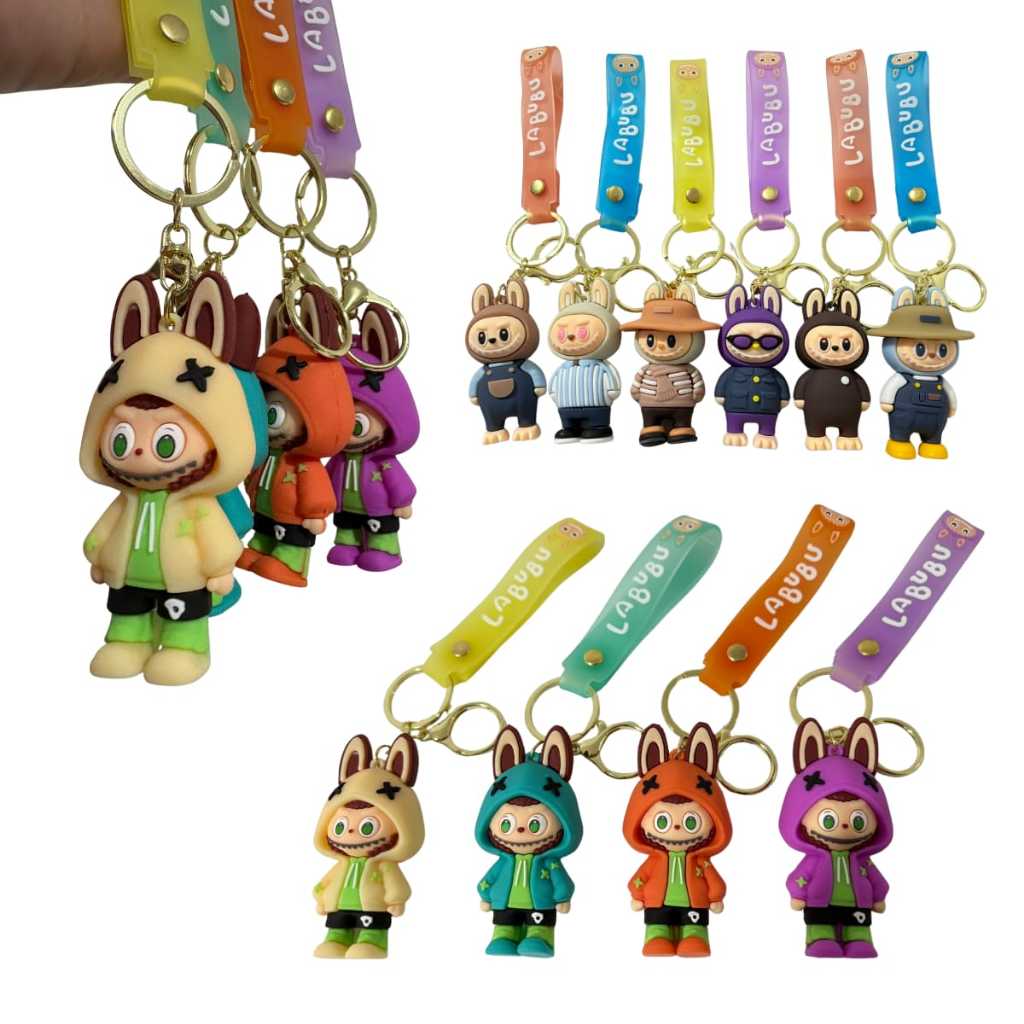 Chaveiro Labubu Kit com 3 E 6 Cahveiros Lafufu Colecionaveis Fofo K-pop ...