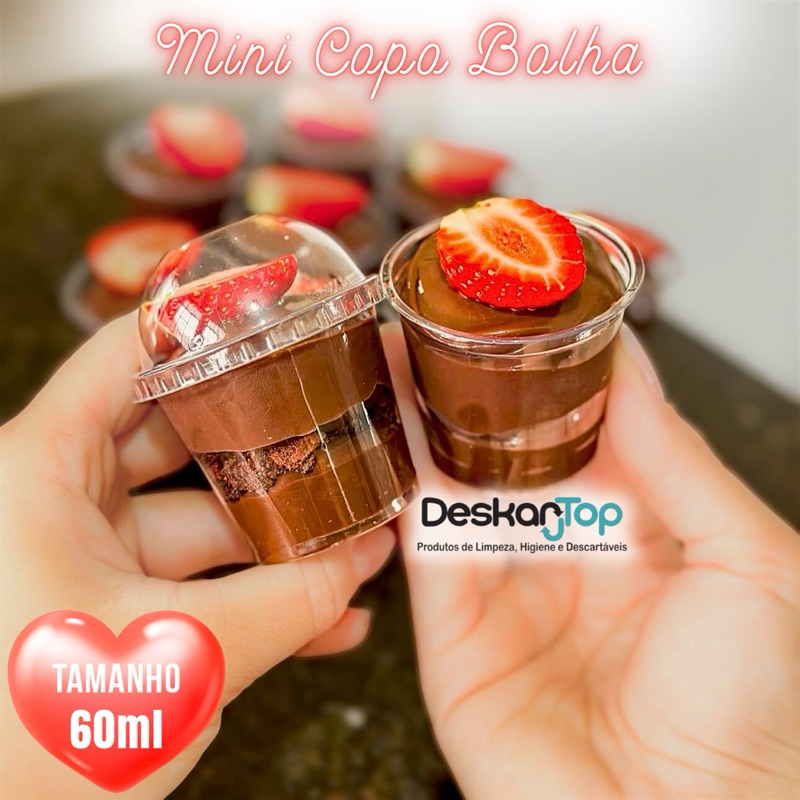 Mini Copo com Tampa Bolha 60ml Doces Lembrancinha Festa Aniversário G697 | Shopee Brasil