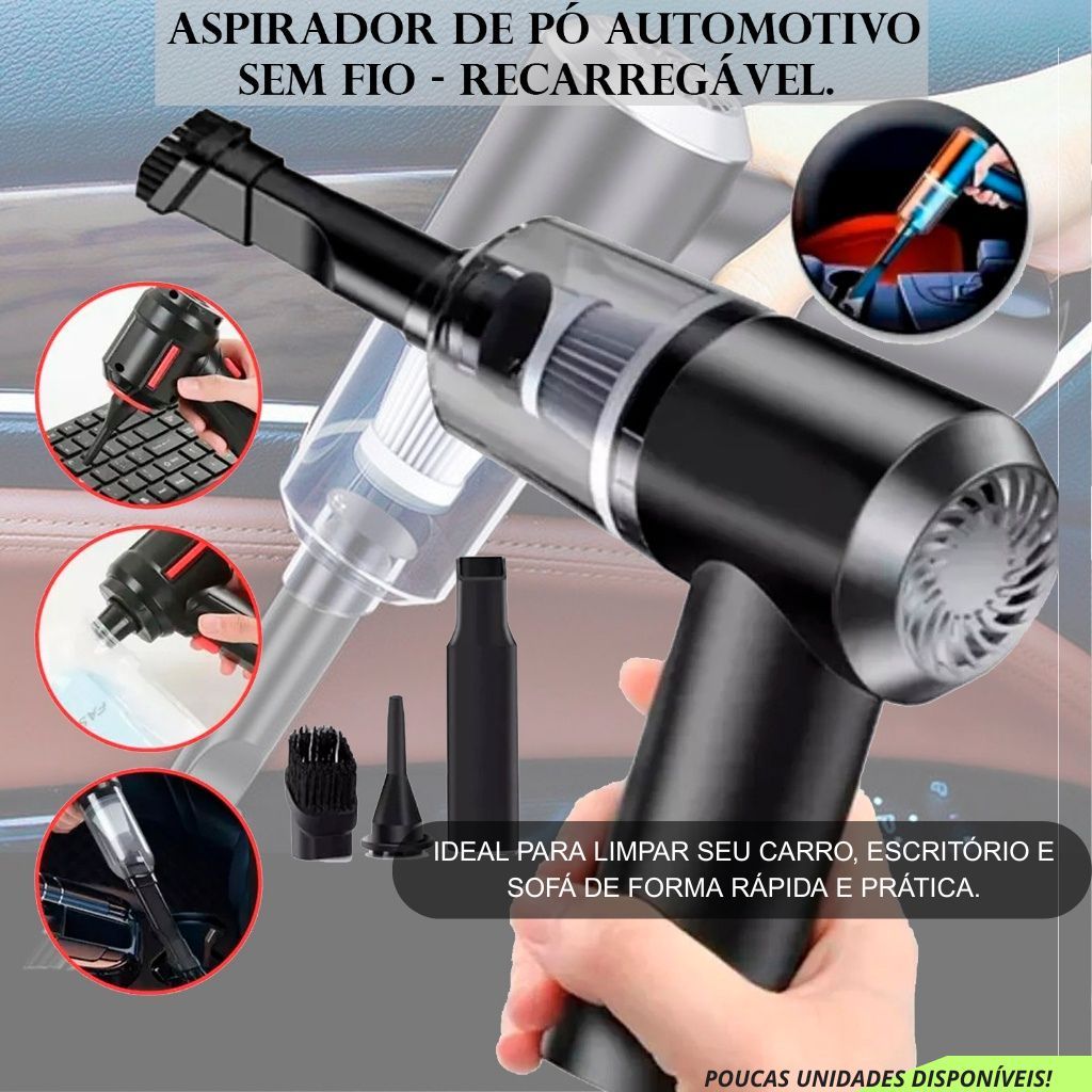 Mini Aspirador de Pó Sem Fio USB Recarregável e Portátil para Carro ...