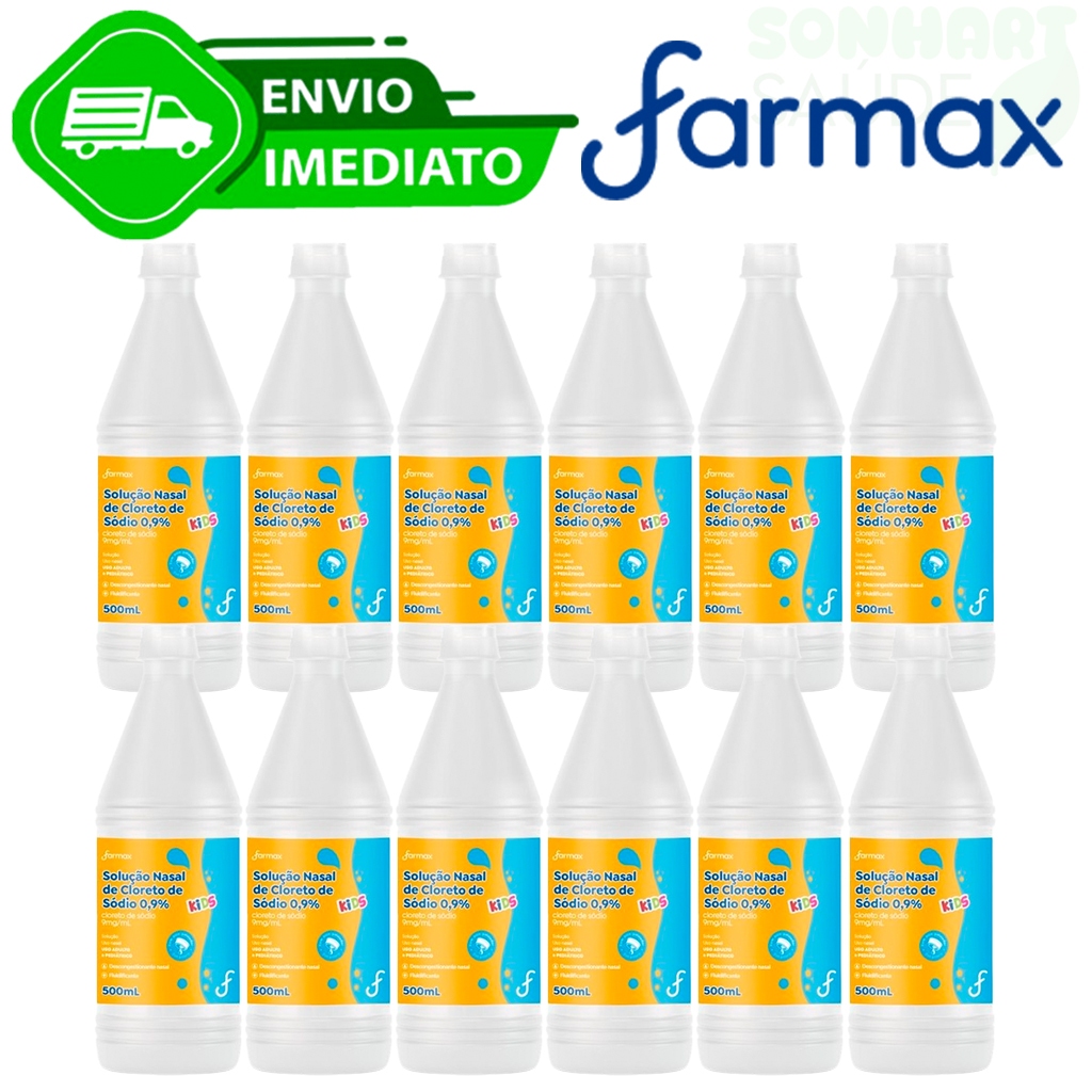 Kit C/12 Solução Fisiológica Nasal Kids Lavagem Nasal Soro Fisiológico ...